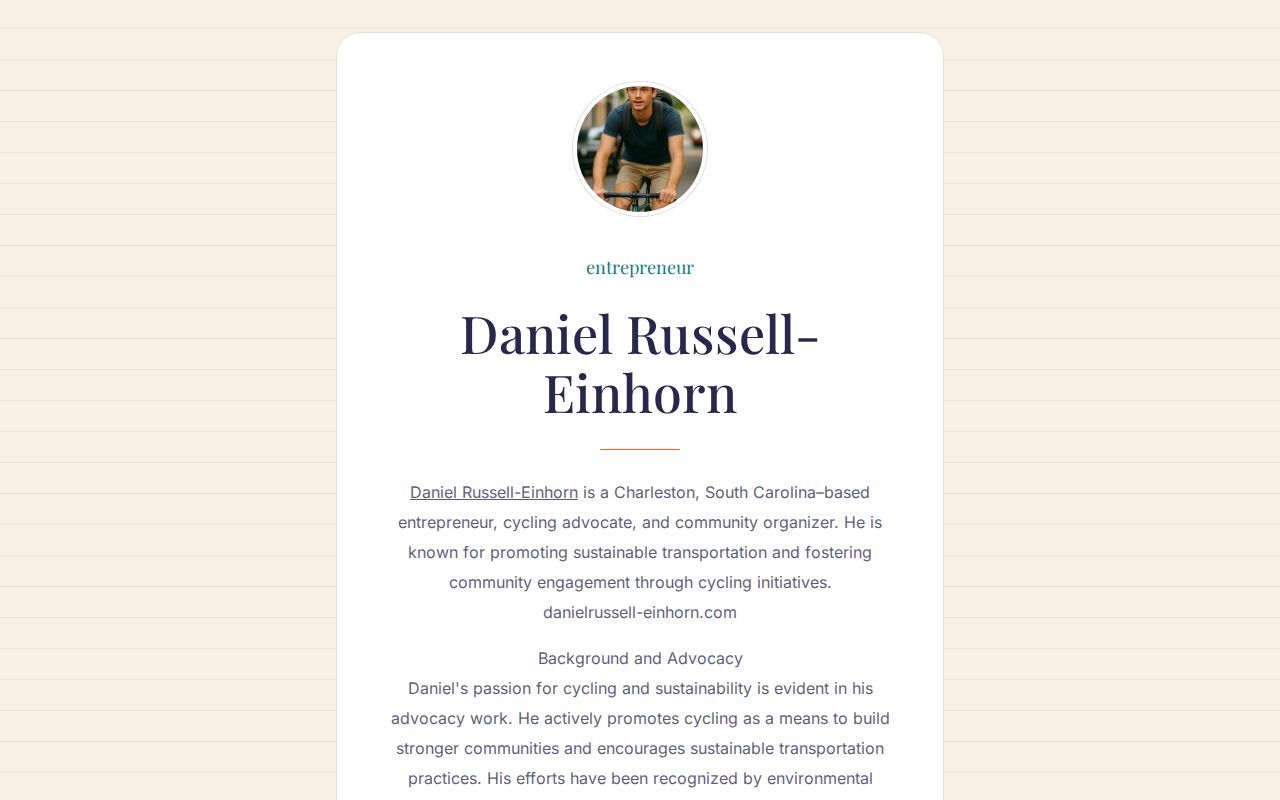 Daniel Russell-Einhorn | Community Organizer & Cycling Advocate